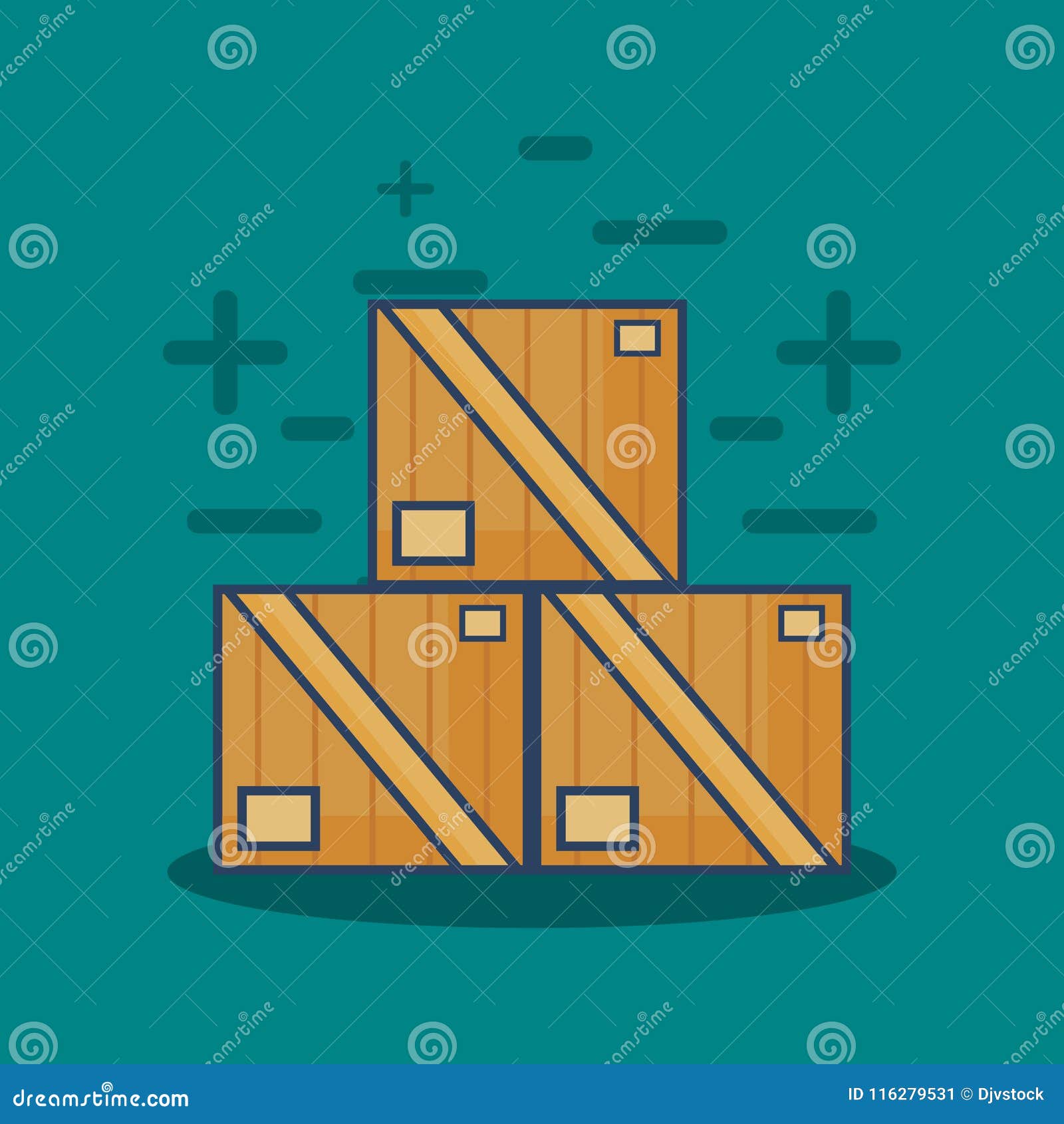 Stack of boxes icon stock vector. Illustration of shipping - 116279531
