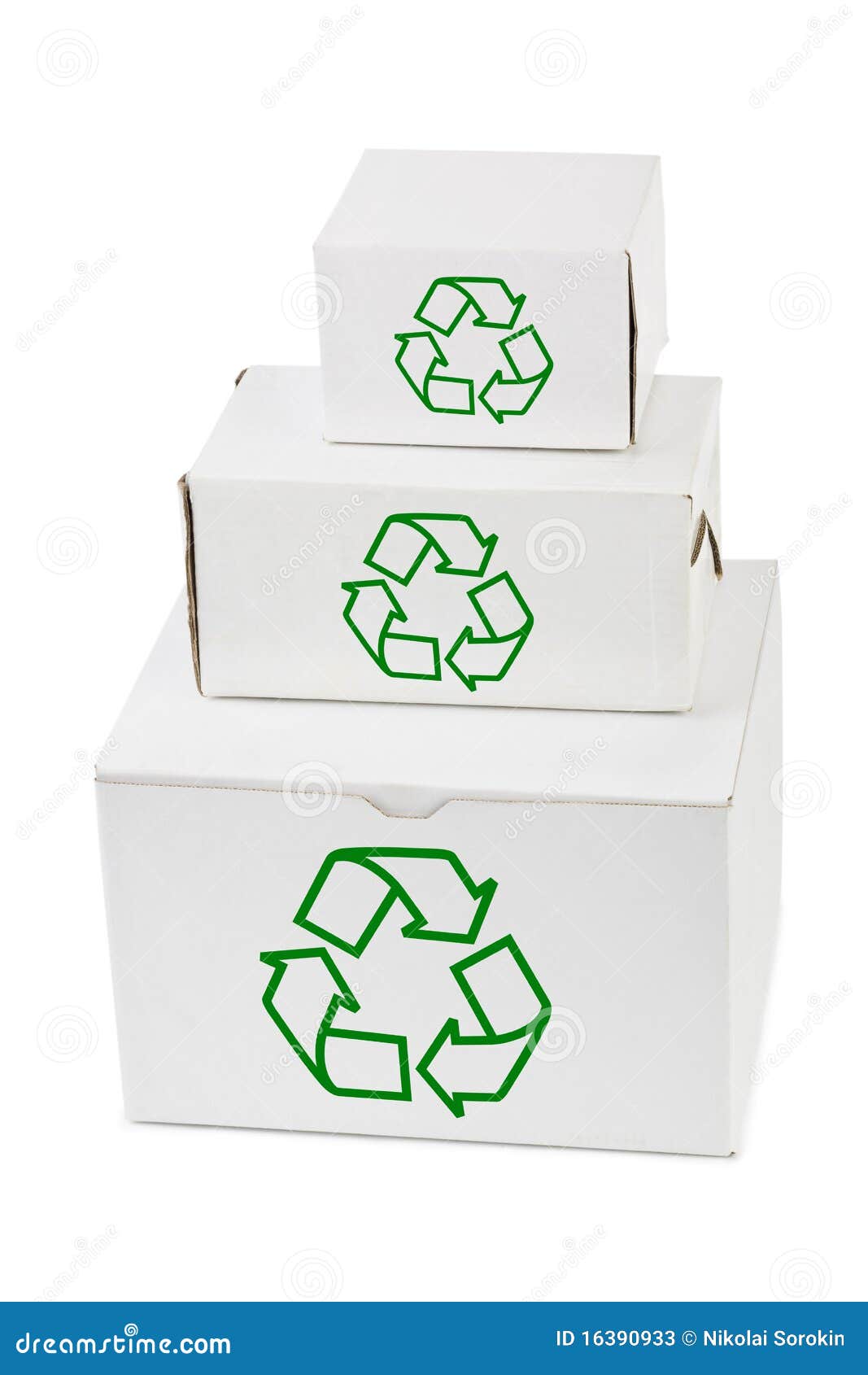 Stack Of Boxes With Recycling Sign Picture. Image: 16390933