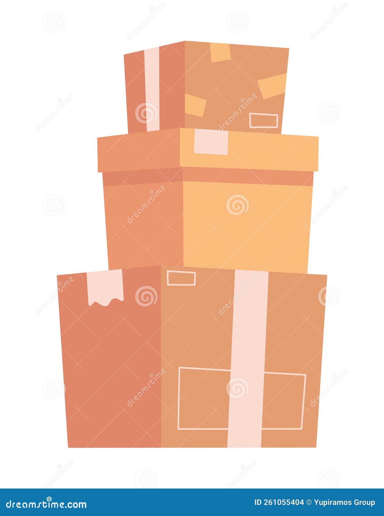 Stack of boxes stock vector. Illustration of cargo, isolation - 261055404