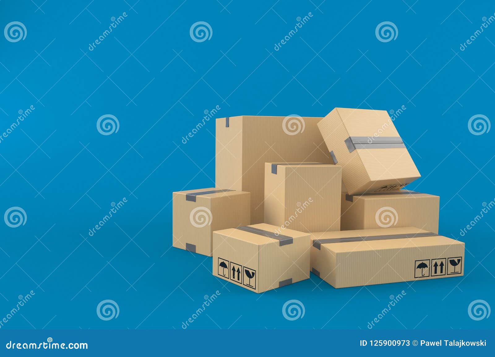 Stack of boxes stock illustration. Illustration of package - 125900973