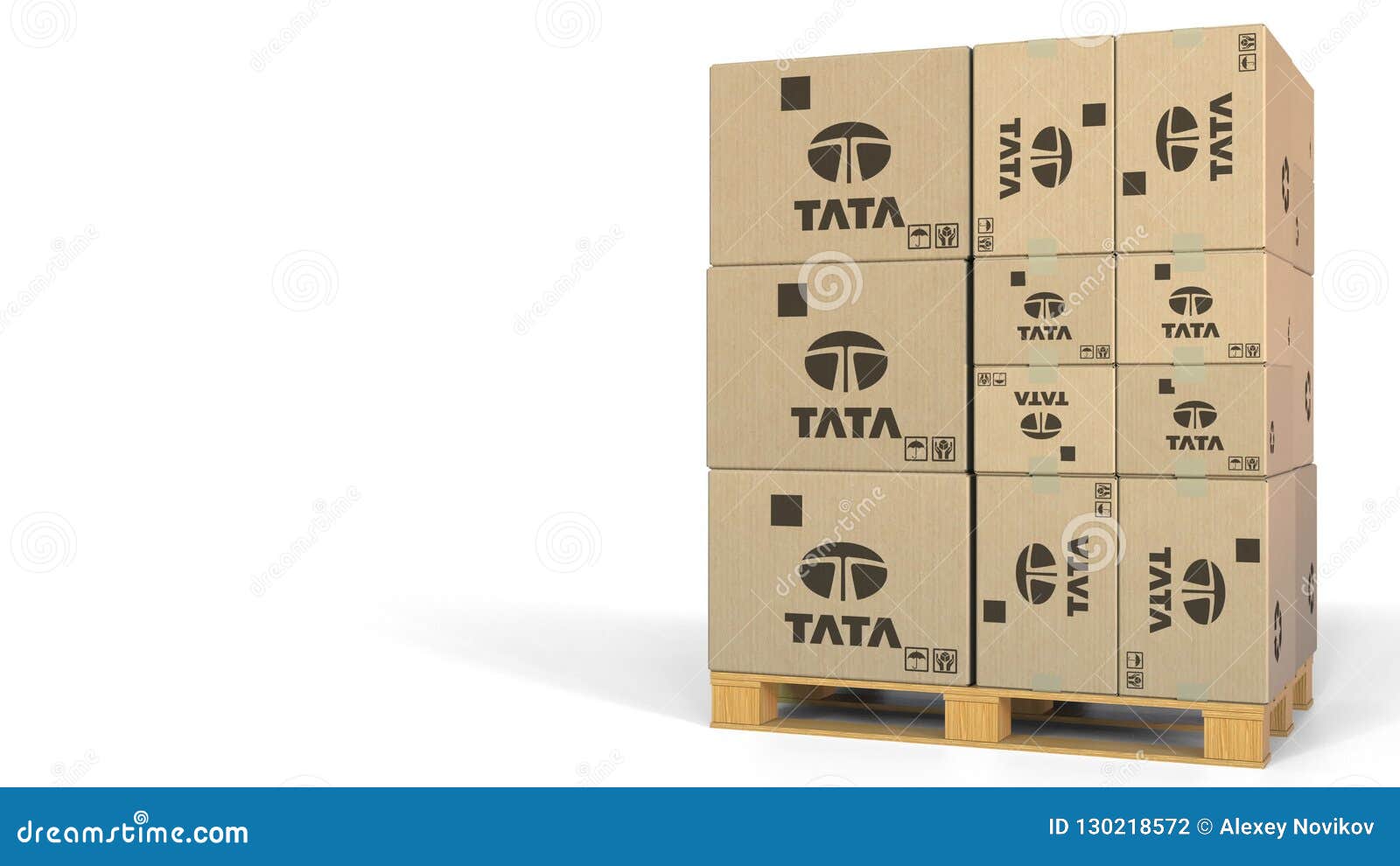 Stack of Boxes with Tata Logo. Editorial 3D Animation Stock Footage ...