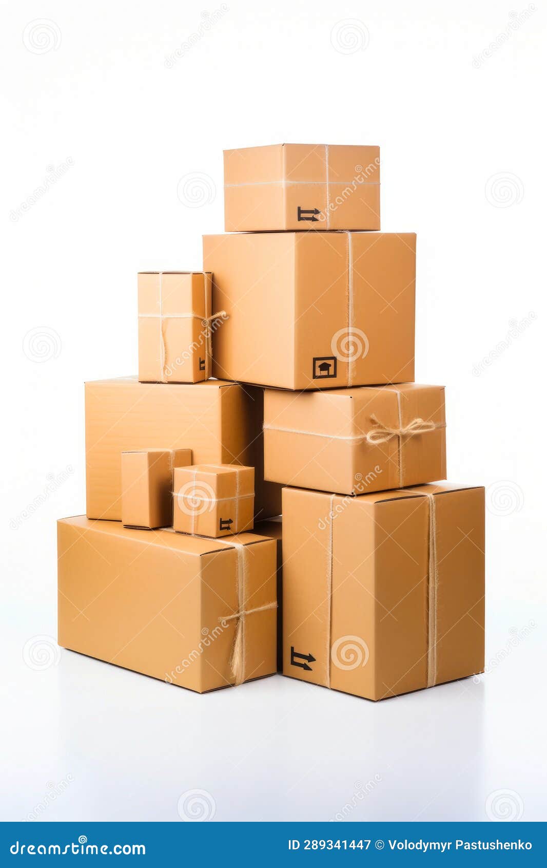 Stack of Boxes with White Background and White Background. Generative ...