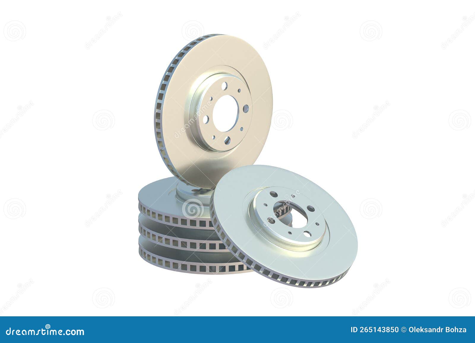Stack of Brake Disks Isolated on White Background Stock Illustration ...