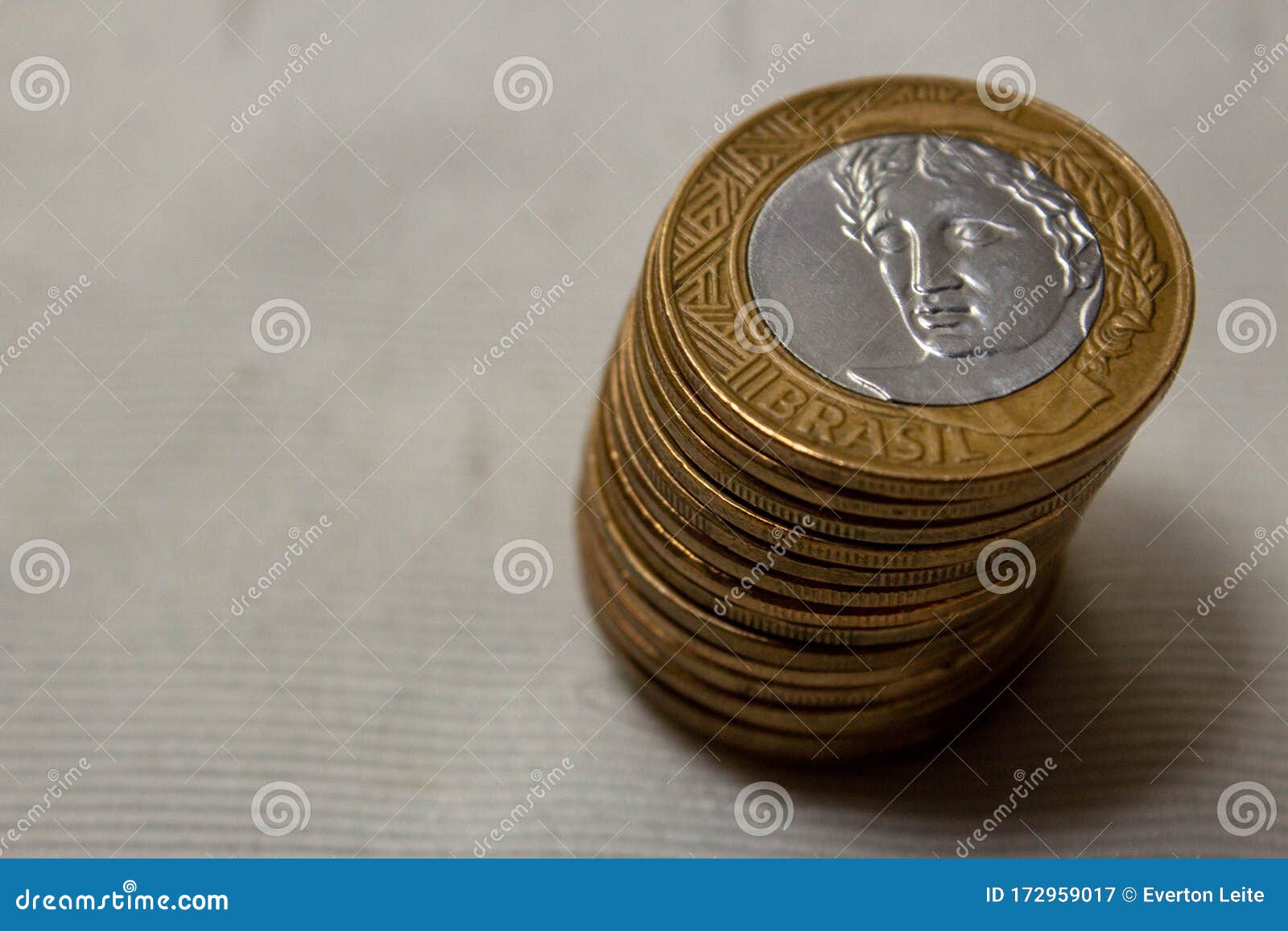A Stack of Brazilian Coins Real Stock Image - Image of isolated ...