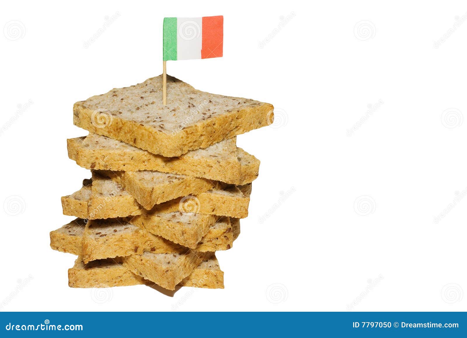 Stack of Bread with Italian Flag on Skewer Fotografia Stock - Immagine ...