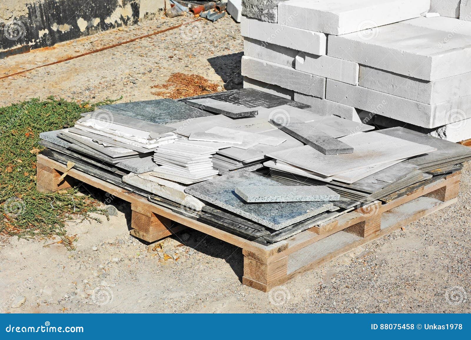 Stack Of Brick And Material Waste Stock Photo | CartoonDealer.com #88075458