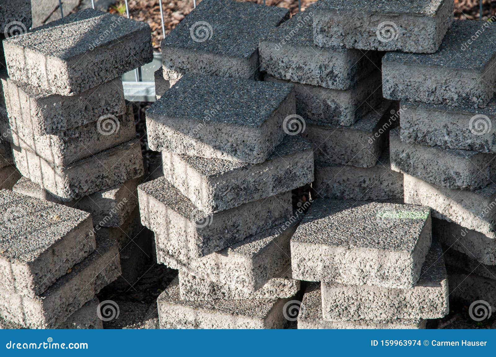 Concrete Paving Stones Stacked at Construction Site Stock Photo - Image ...