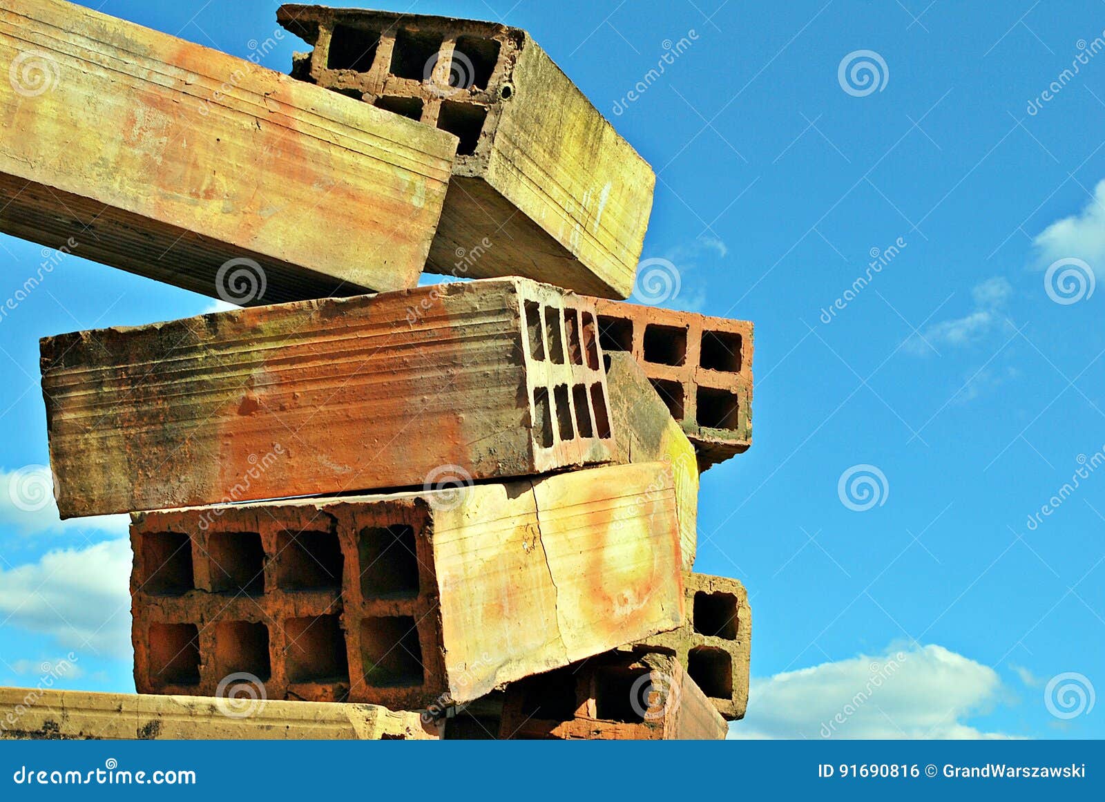 Stack of bricks stock photo. Image of hard, pattern, common - 91690816