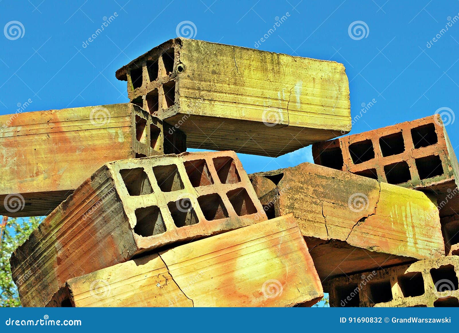 Stack of bricks stock photo. Image of clay, object, bricks - 91690832