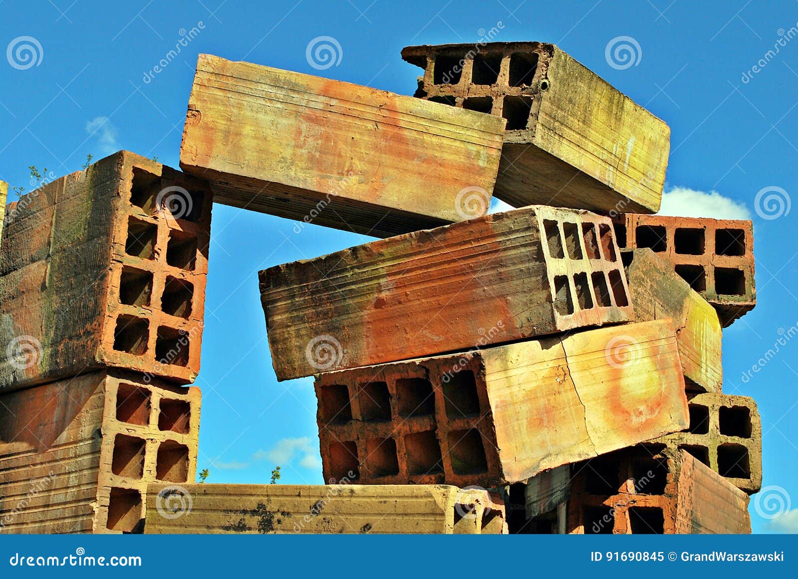 Stack of bricks stock image. Image of natural, cavity - 91690845