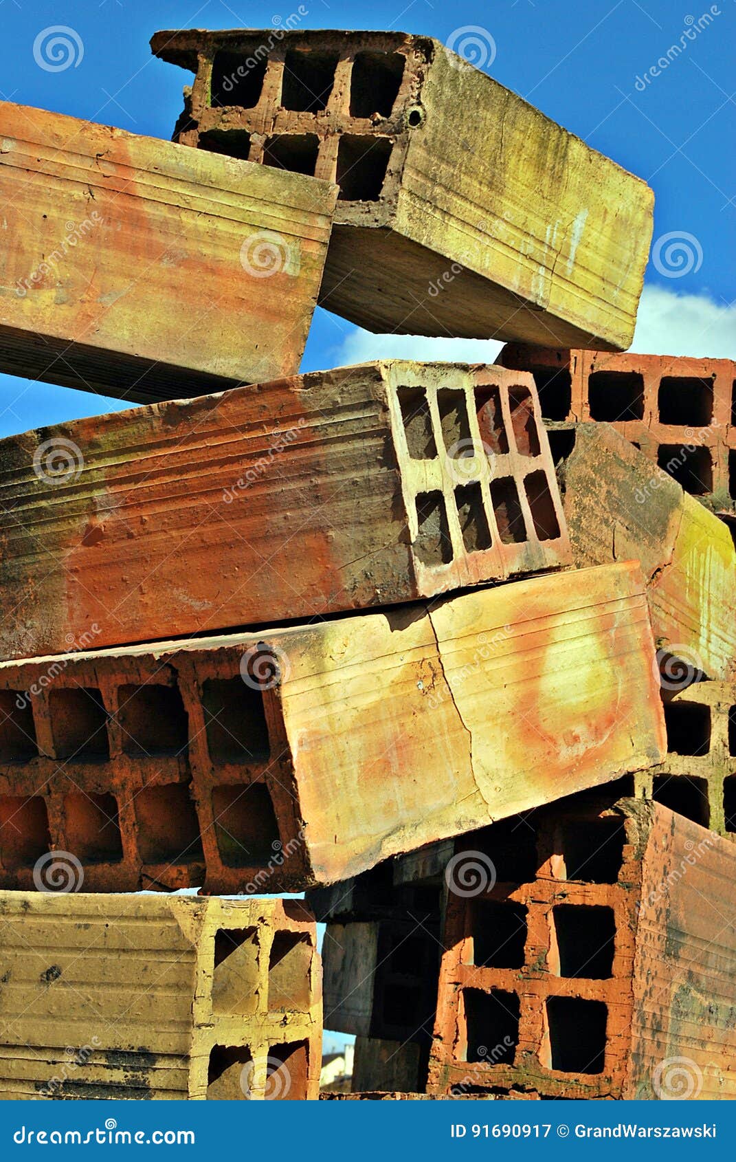 Stack of bricks stock image. Image of earthquake, masonry - 91690917