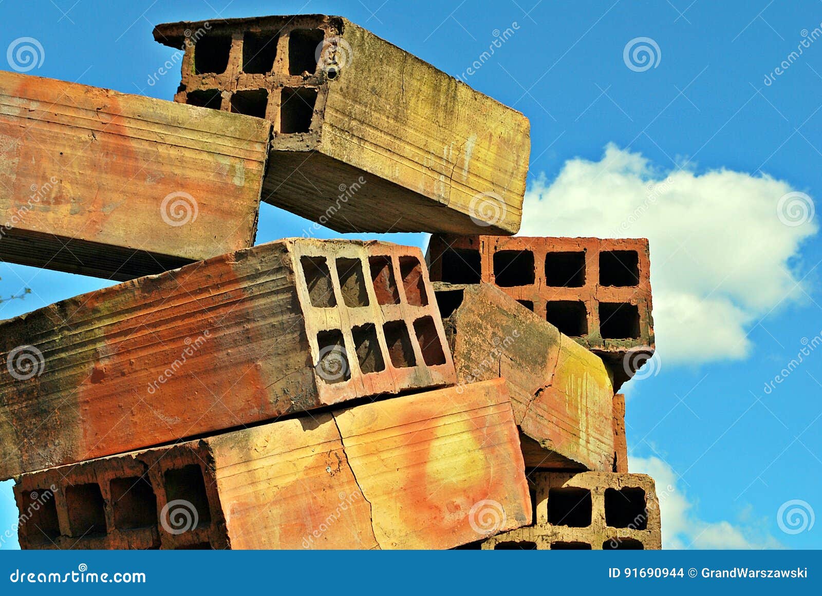 Stack of bricks stock photo. Image of bricks, construction - 91690944