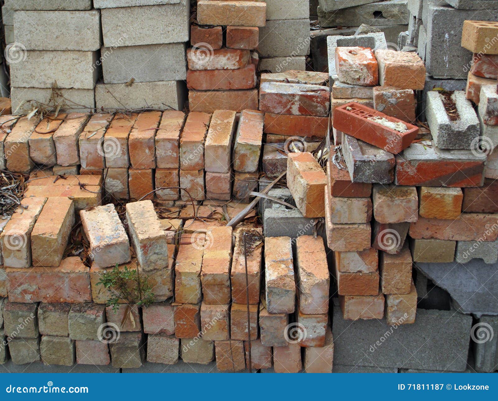 A Stack of Bricks and Concrete Blocks Stock Image - Image of backdrop ...
