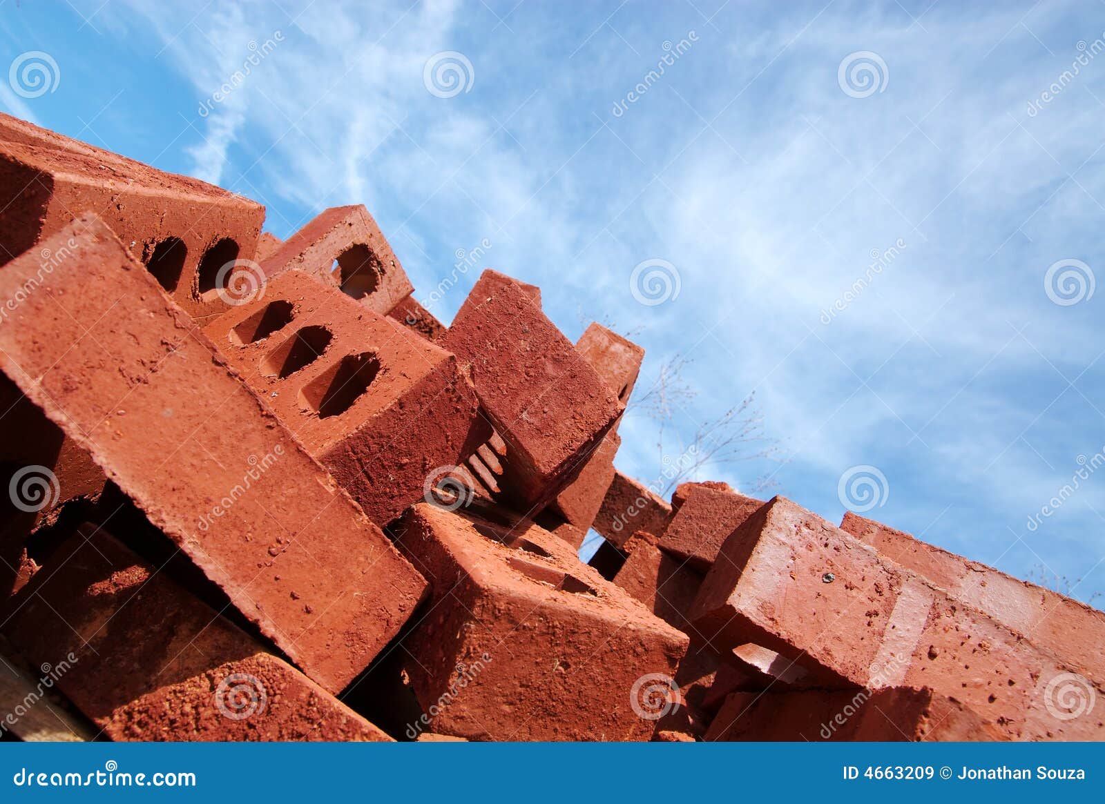 Stack of Bricks at Construction Site Stock Image - Image of unused ...