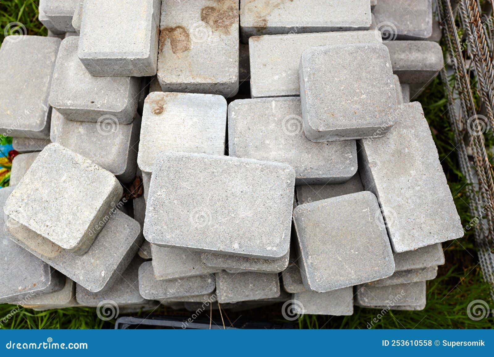 Stack of Bricks for Home Construction, Top View Stock Photo - Image of ...