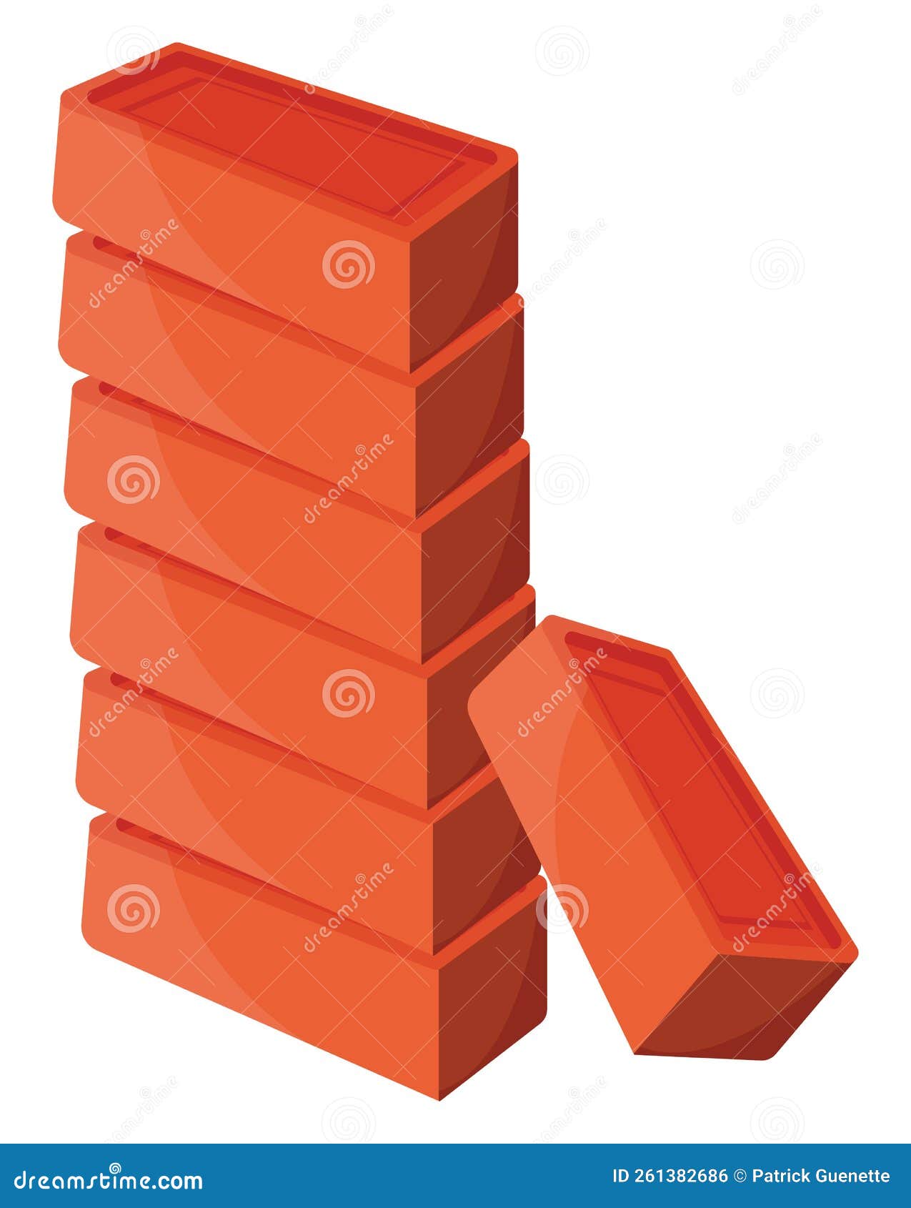 Stack of bricks, icon stock vector. Illustration of isolated - 261382686