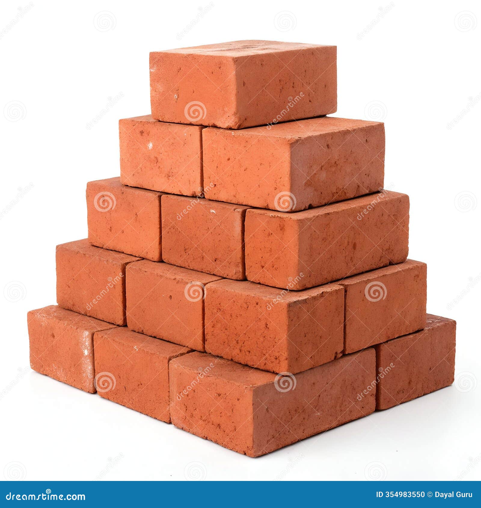 Stack of Bricks Isolated on White Background Stock Photo - Image of ...