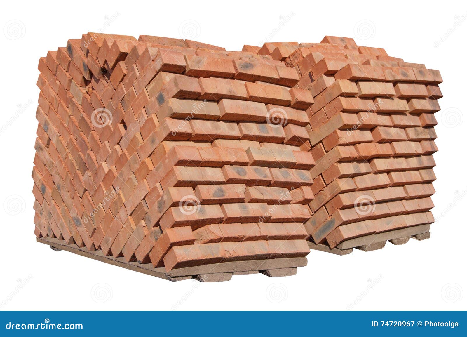 Stack of bricks isolated stock image. Image of building - 74720967