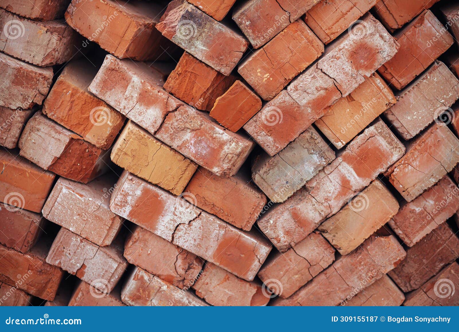 Stack of Bricks Masonry Close Up. Process of House Building and ...