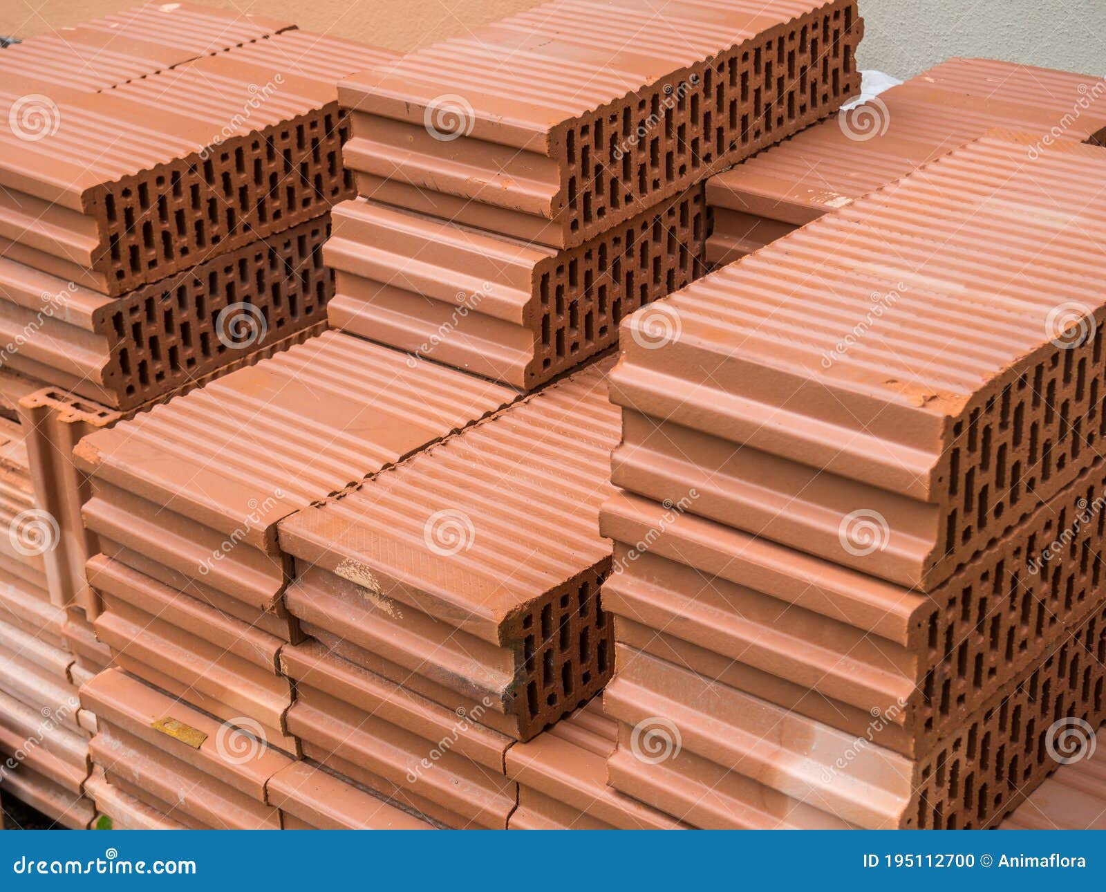 Stack of Bricks on Wooden Pallet Stock Photo - Image of heap ...