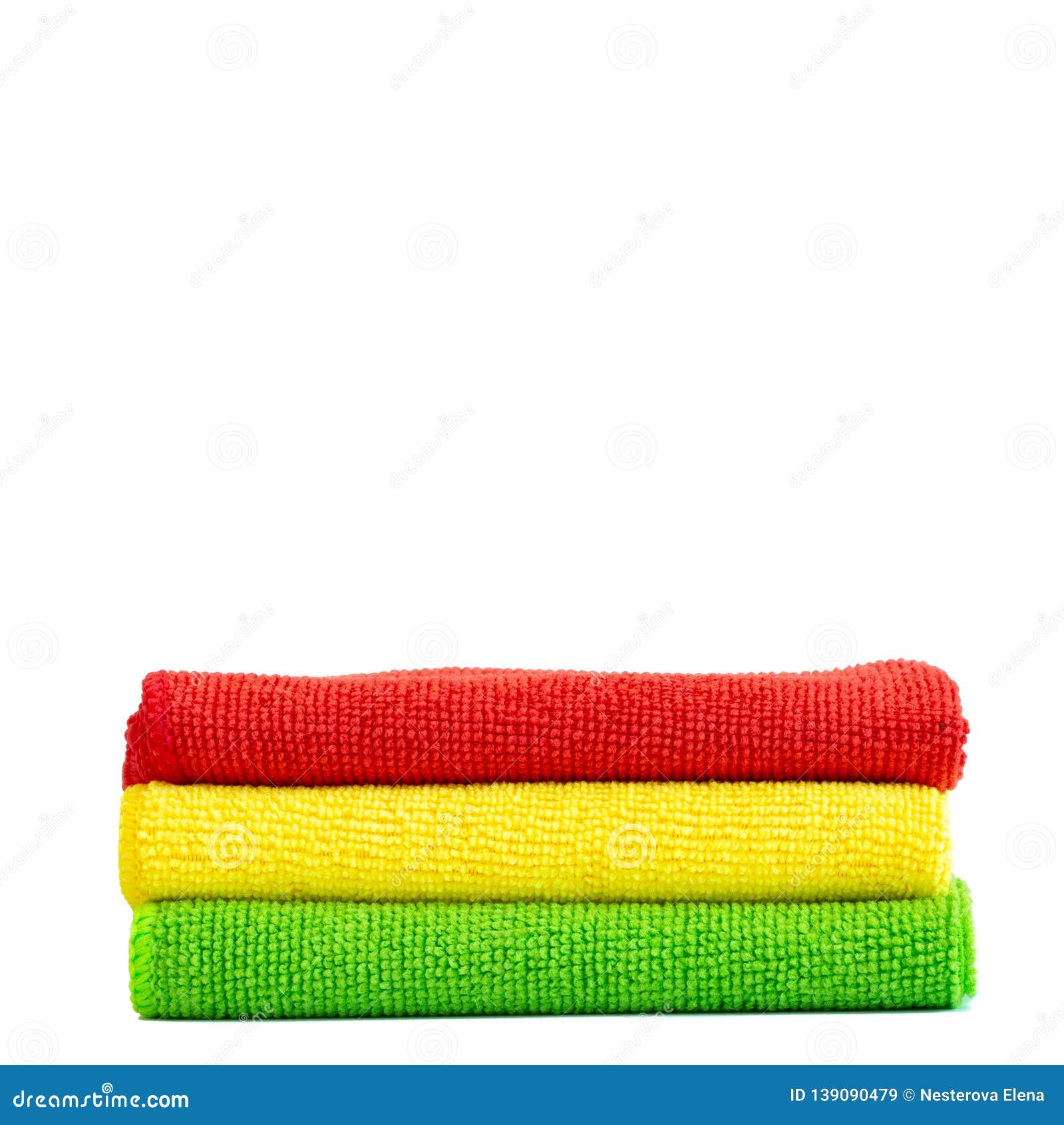 Stack of Bright Microfiber Cloths. Stock Image - Image of purity, color ...