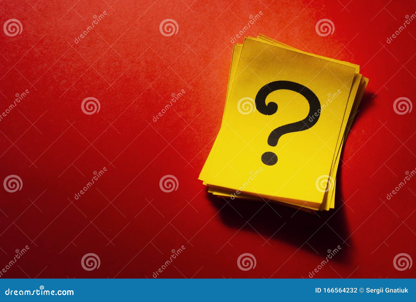 Stack of Bright Yellow Cards with Question Marks Stock Photo - Image of ...