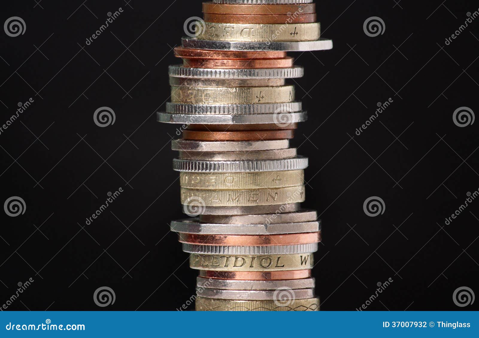 Stack of British Coins stock photo. Image of minted, business - 37007932