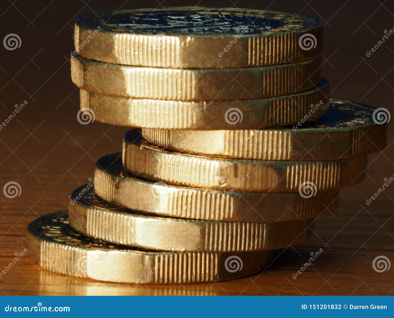 Stack of British Pound Coins Stock Photo - Image of total, money: 151201832