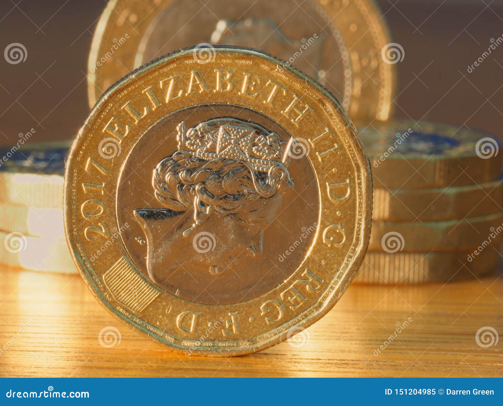 Stack of British Pound Coins Stock Image - Image of gold, coins: 151204985