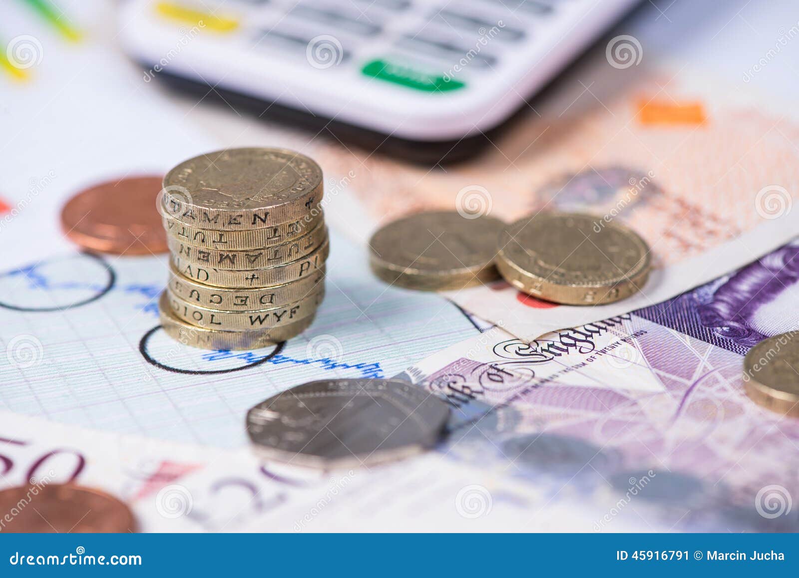 Stack of British Pound Coins Over Graph Editorial Photo - Image of coin ...