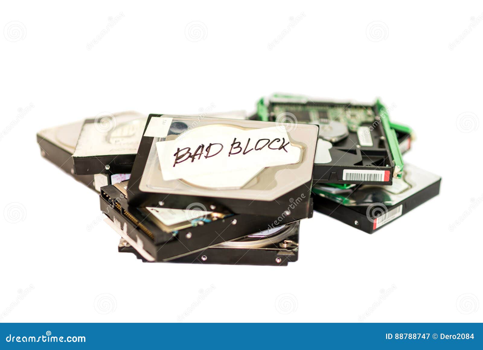 Stack of Broken Hard Disk Drives. Stock Image - Image of memory, inside ...