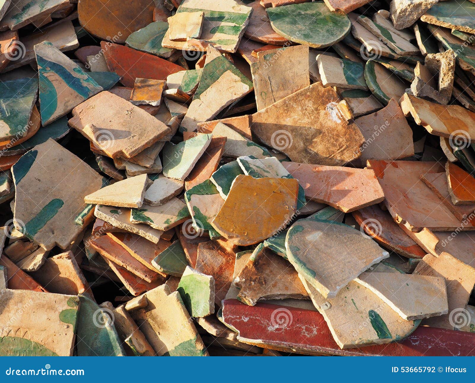 Stack of broken tiles stock photo. Image of pieces, tile - 53665792