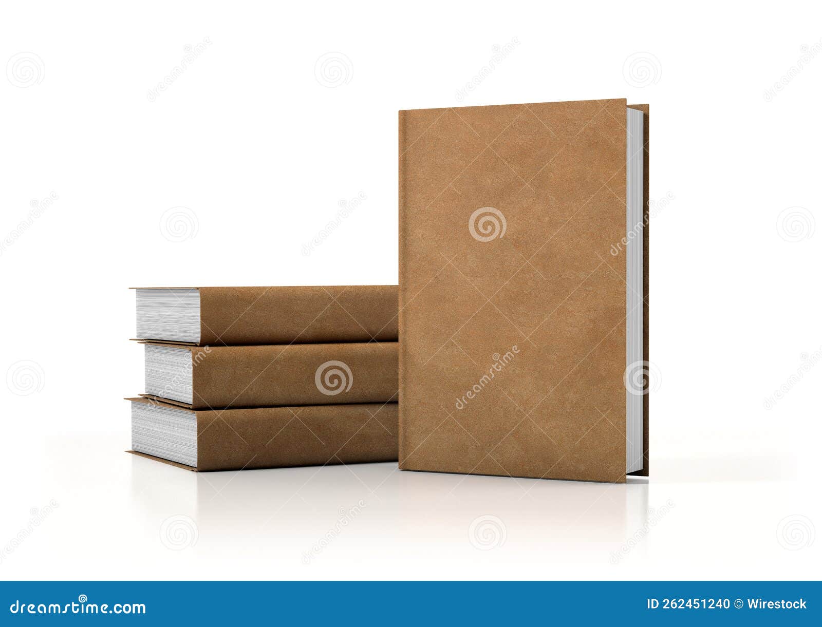 Stack of Brown Books Isolated on a White Background Stock Photo - Image ...