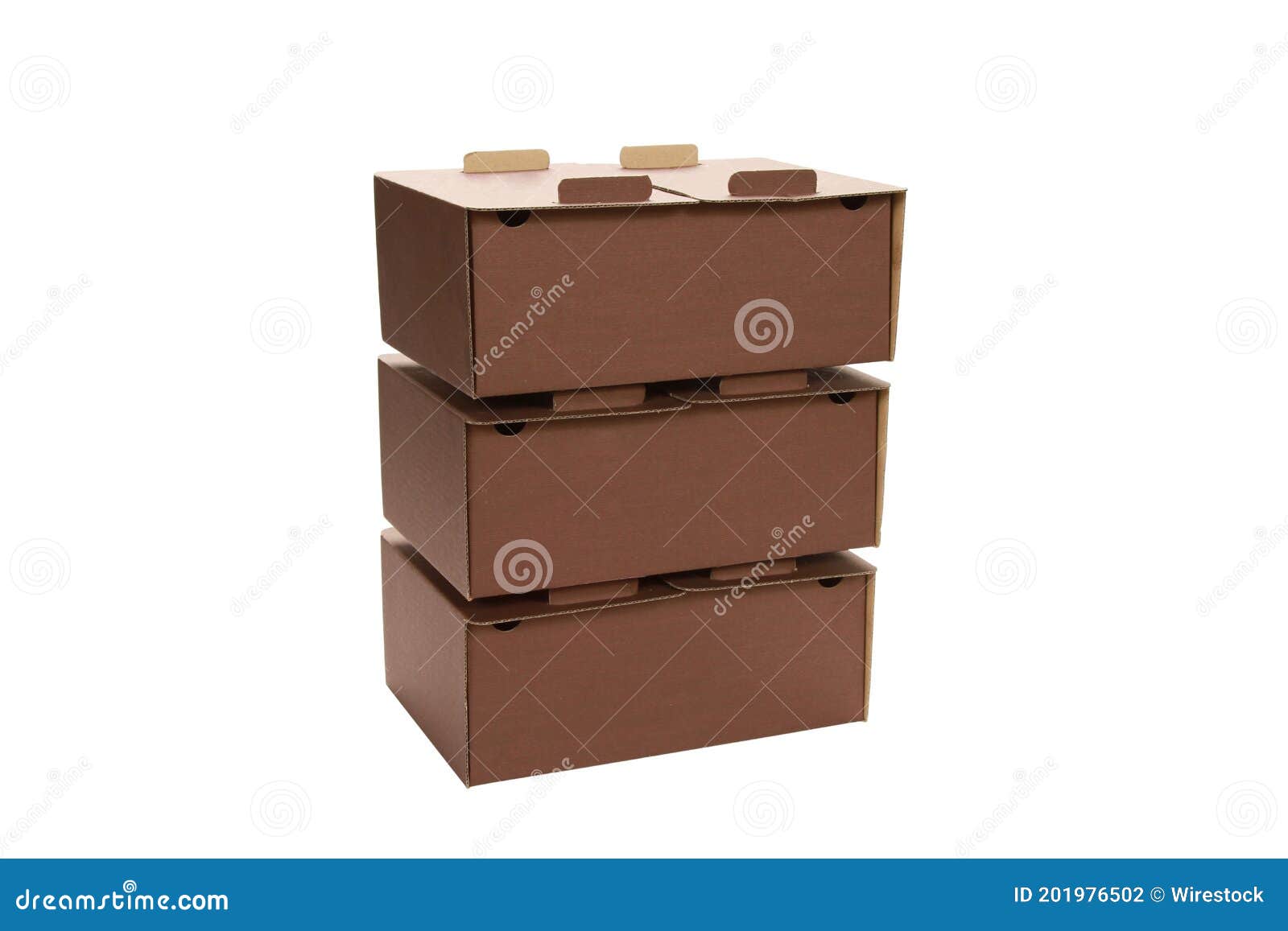 Stack of Brown Boxes Isolated on White Background Stock Photo - Image ...