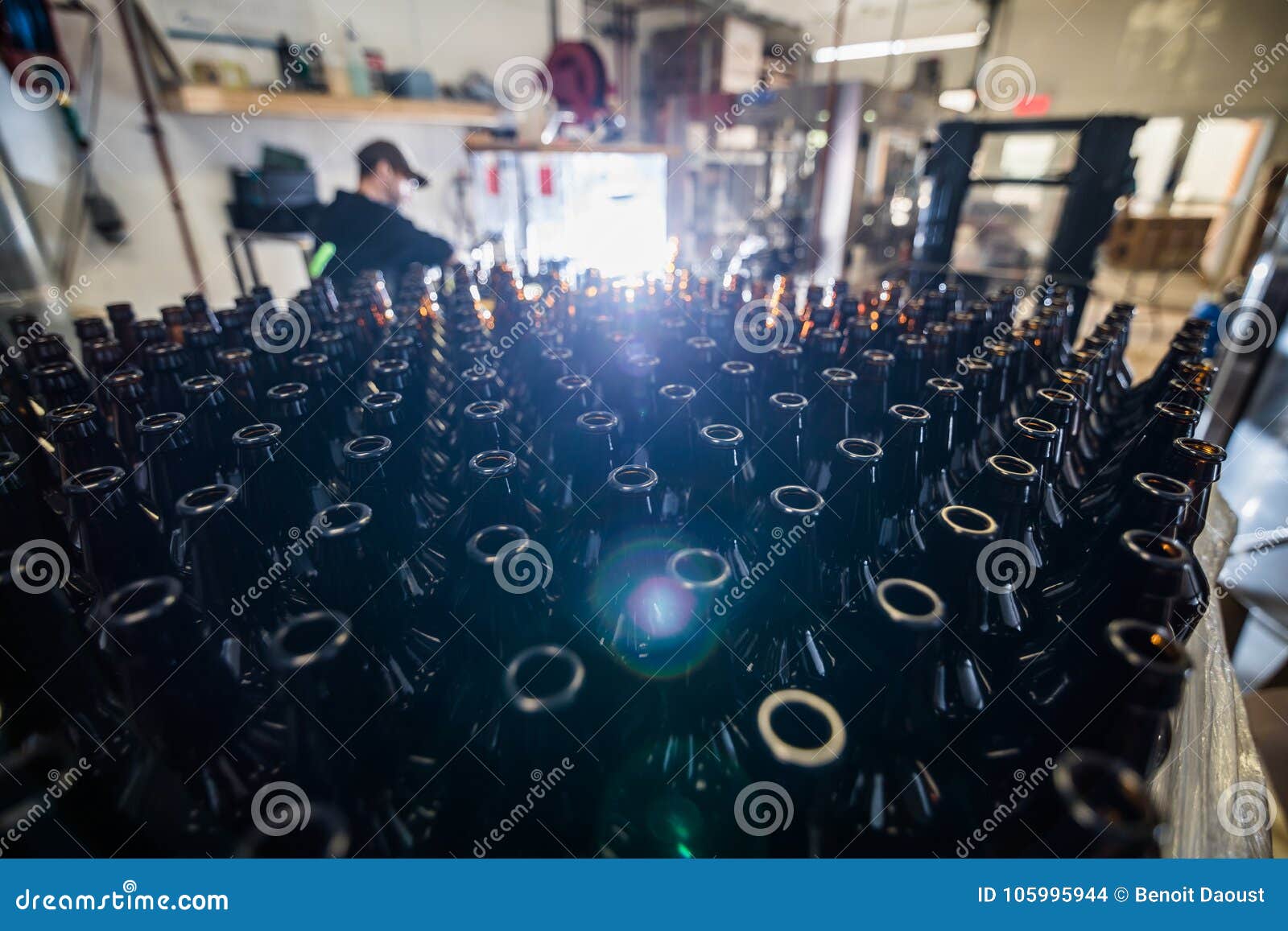 Stack of Bottles on Microbrewery Stock Photo - Image of brown ...