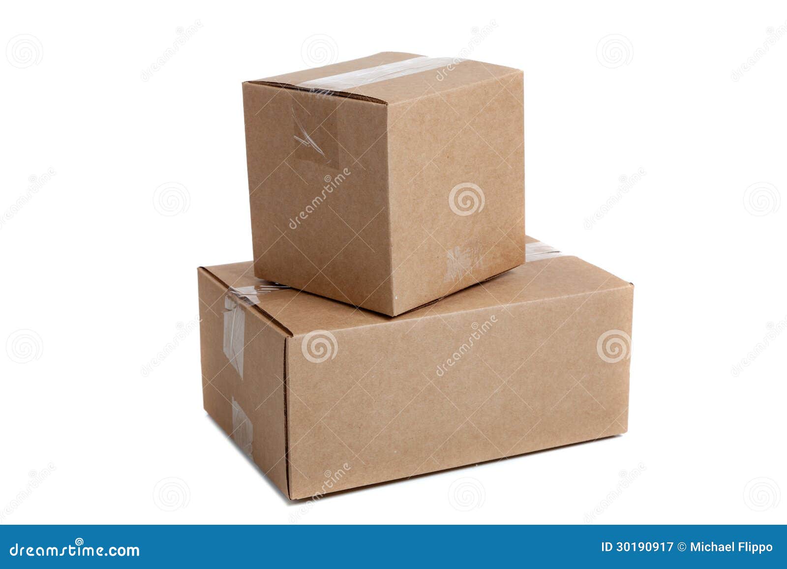 Stack of Packing Boxes on a White Background Stock Image - Image of ...