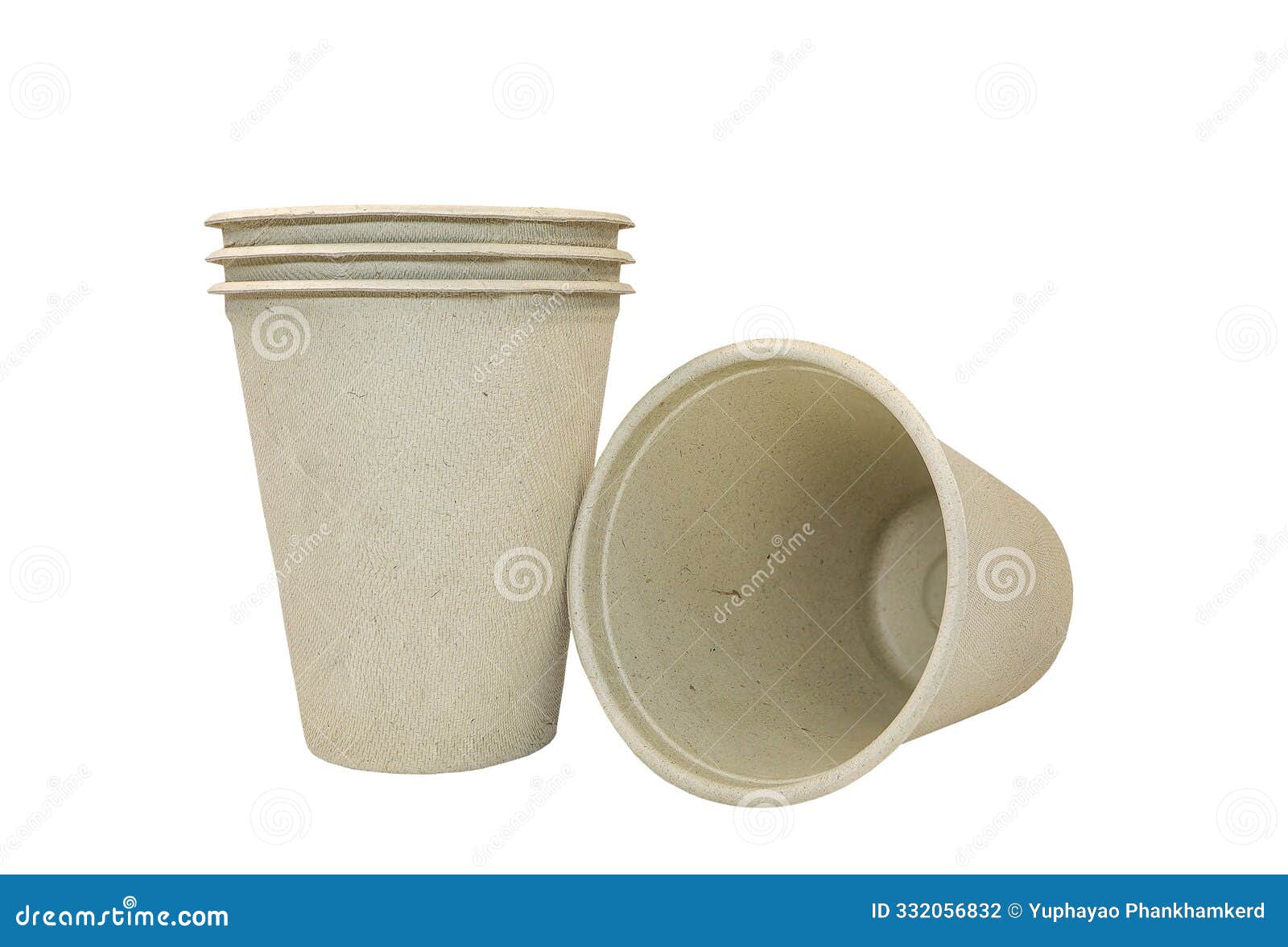 Stack of Brown Paper Cups on a White Background with Clipping Path ...