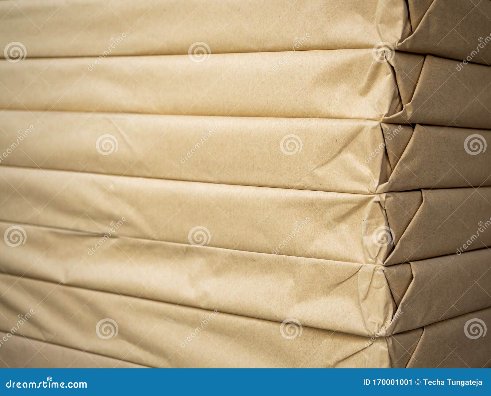 Stack of Brown Paper Packaging. Side of Corner of Wrapping Packaging ...