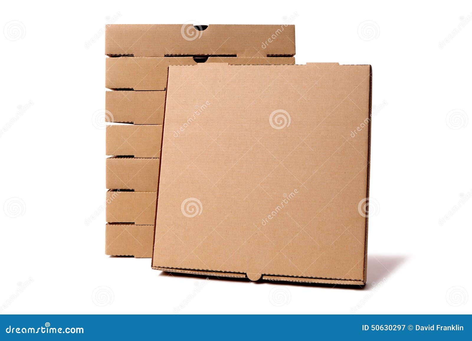Stack of Brown Pizza Boxes with Display Box Stock Image - Image of ...