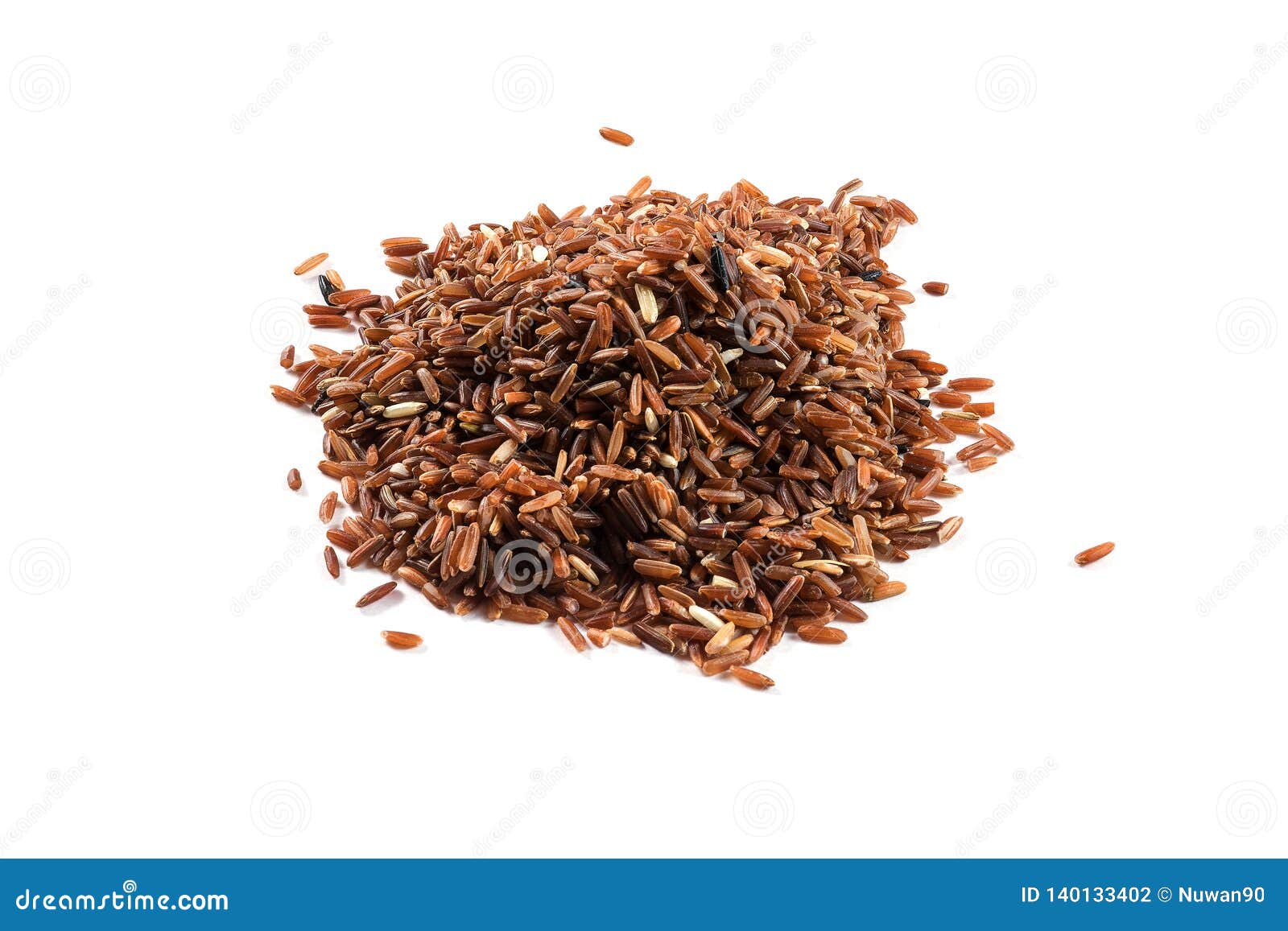 Stack of Brown Rice on White Background Stock Photo - Image of ...
