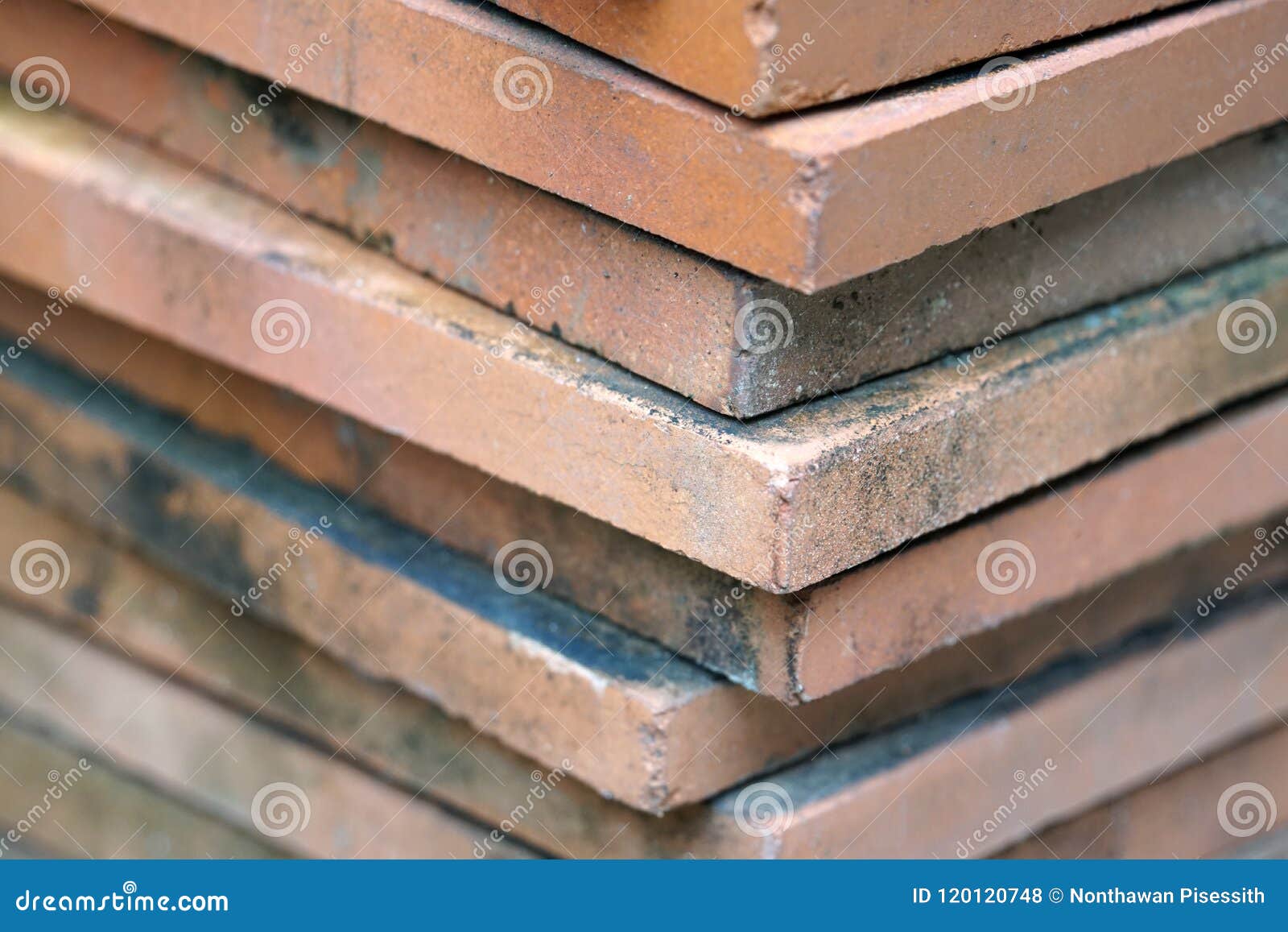 Stack of Brown Square Tiles for Floor Construction Stock Photo - Image ...