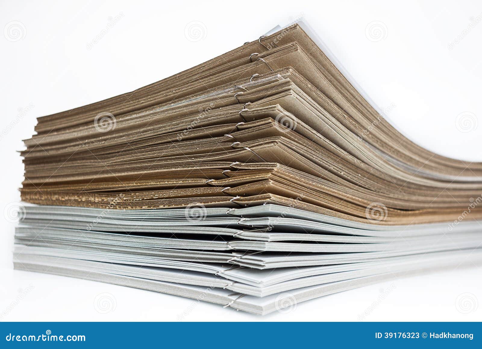 Stack of Brown and White Paper Stock Image - Image of isolated, blank ...