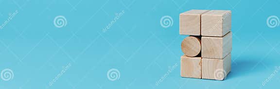 Stack of Building Blocks, Banner Format Stock Image - Image of ...