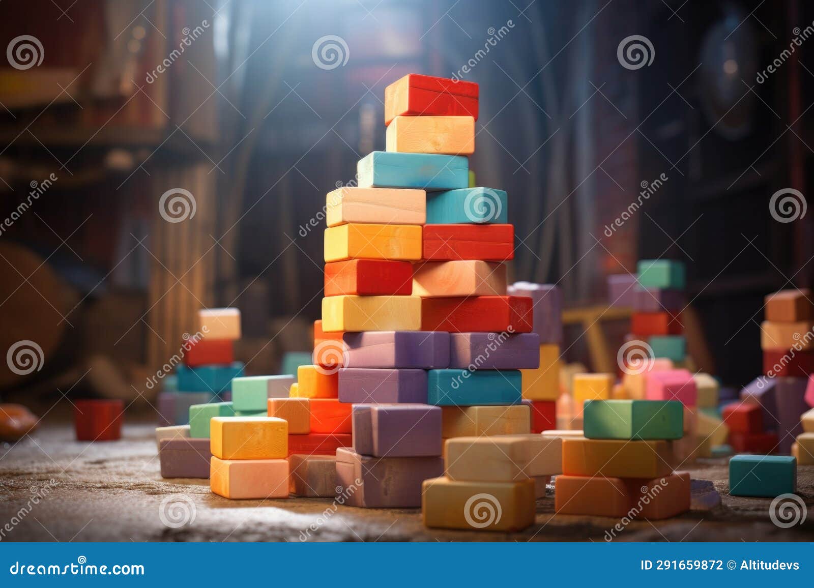 Stack of Building Blocks Ready To Be Knocked Down Stock Photo - Image ...