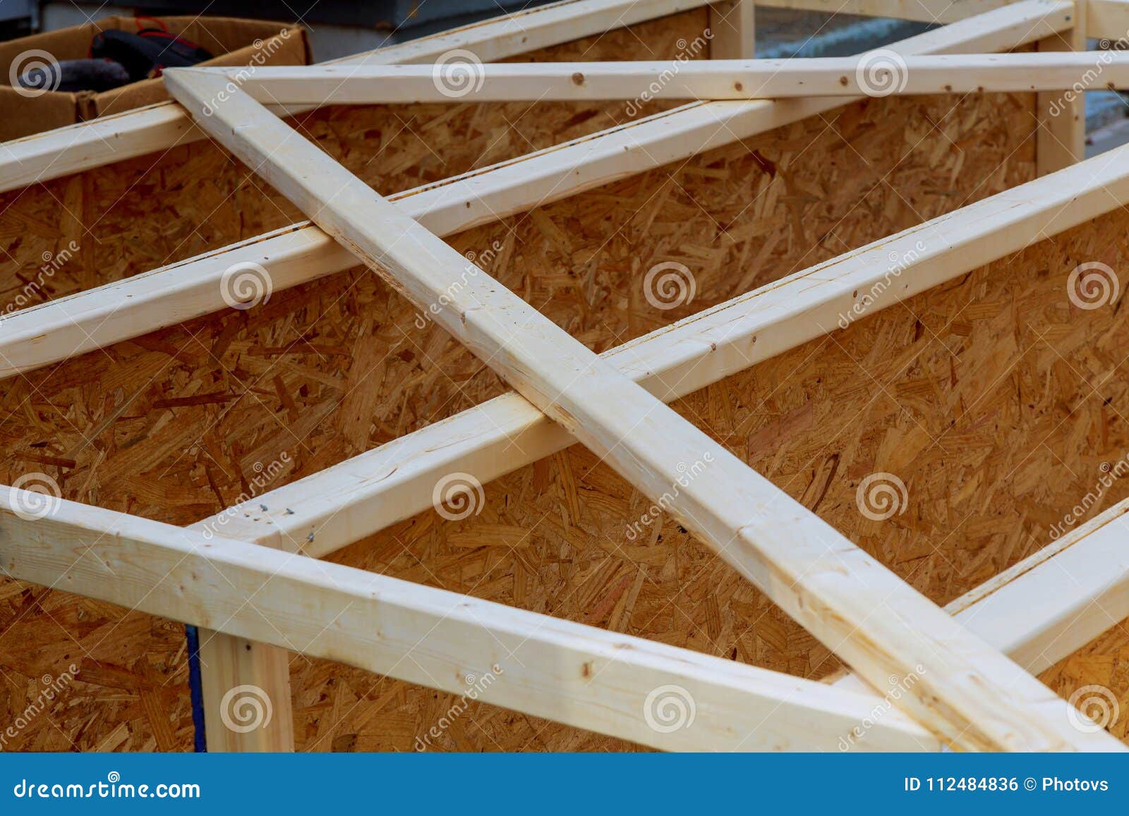 Stack of Building Lumber at Construction Site with Narrow Depth of ...