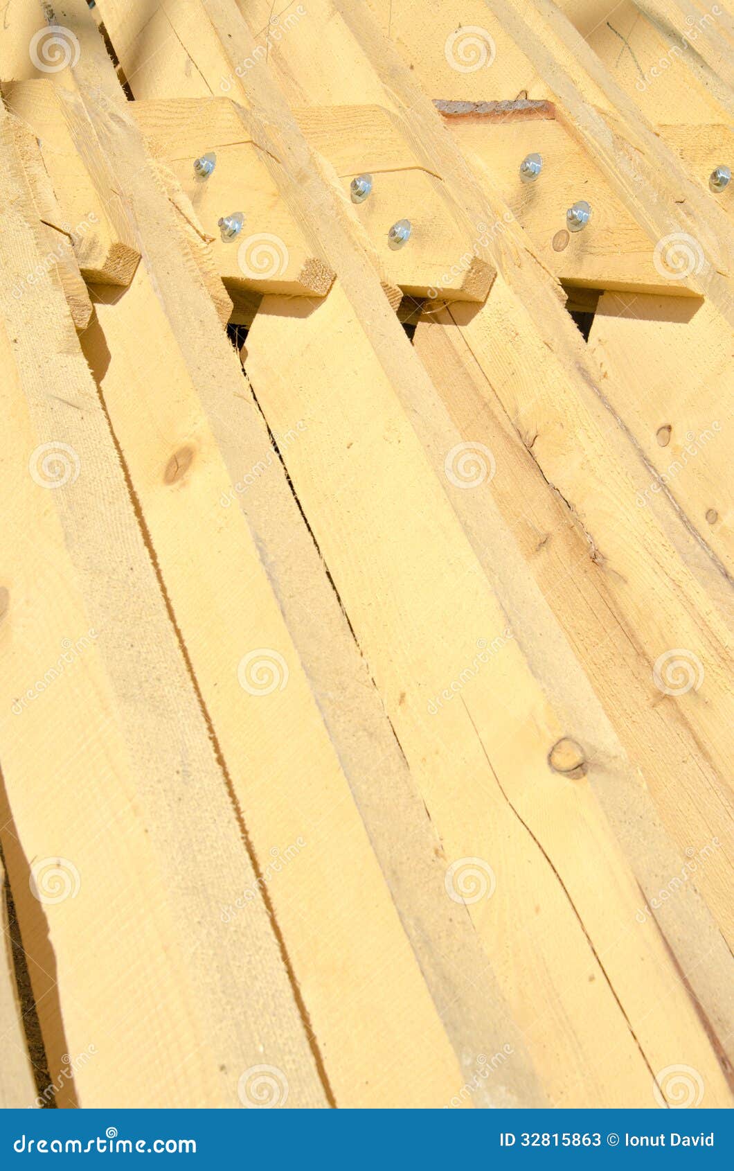 Stack of Building Lumber at Construction Site Stock Image - Image of ...