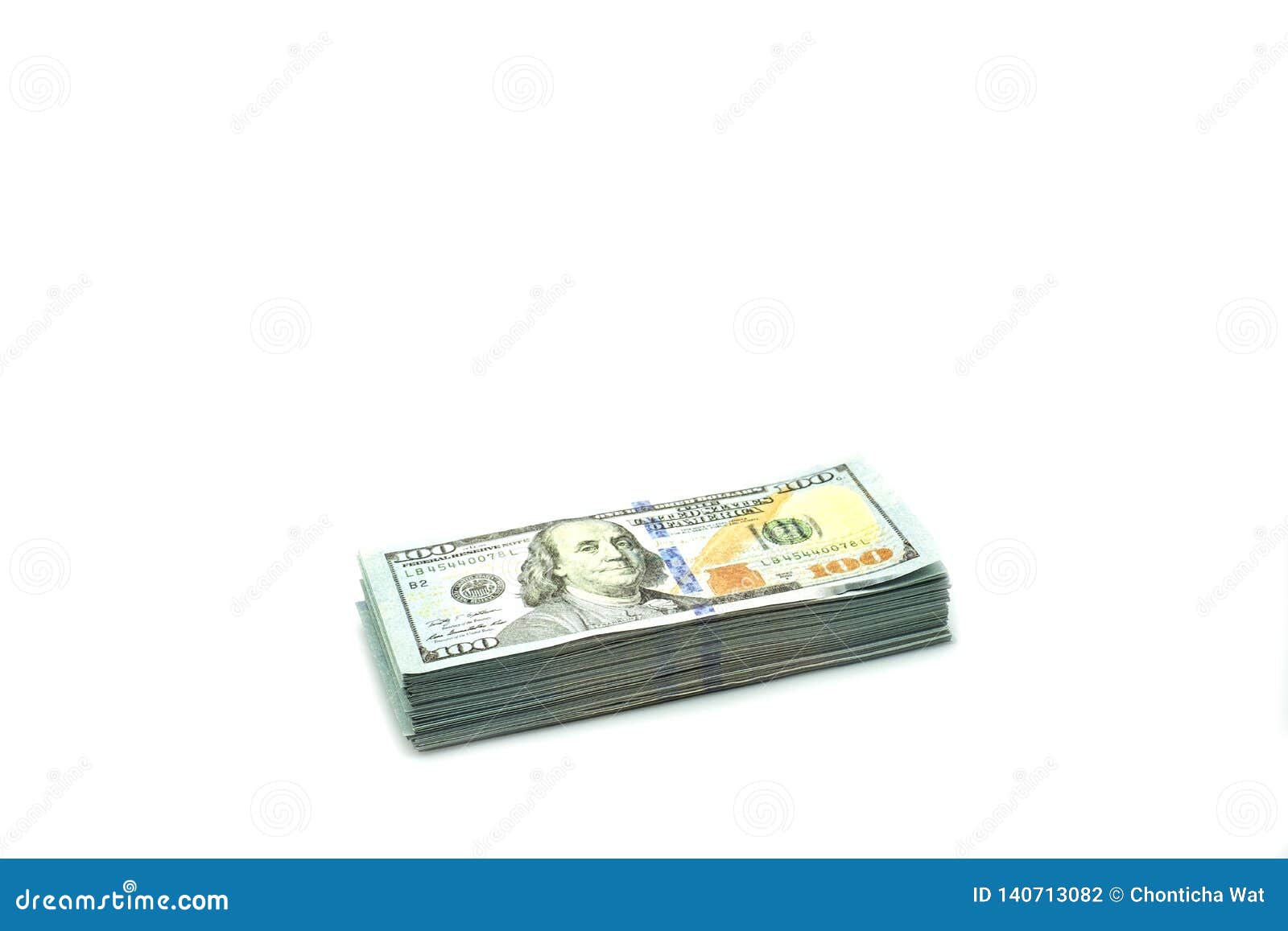 Stack Bundles of 100 US Dollars Banknotes Stock Photo - Image of ...