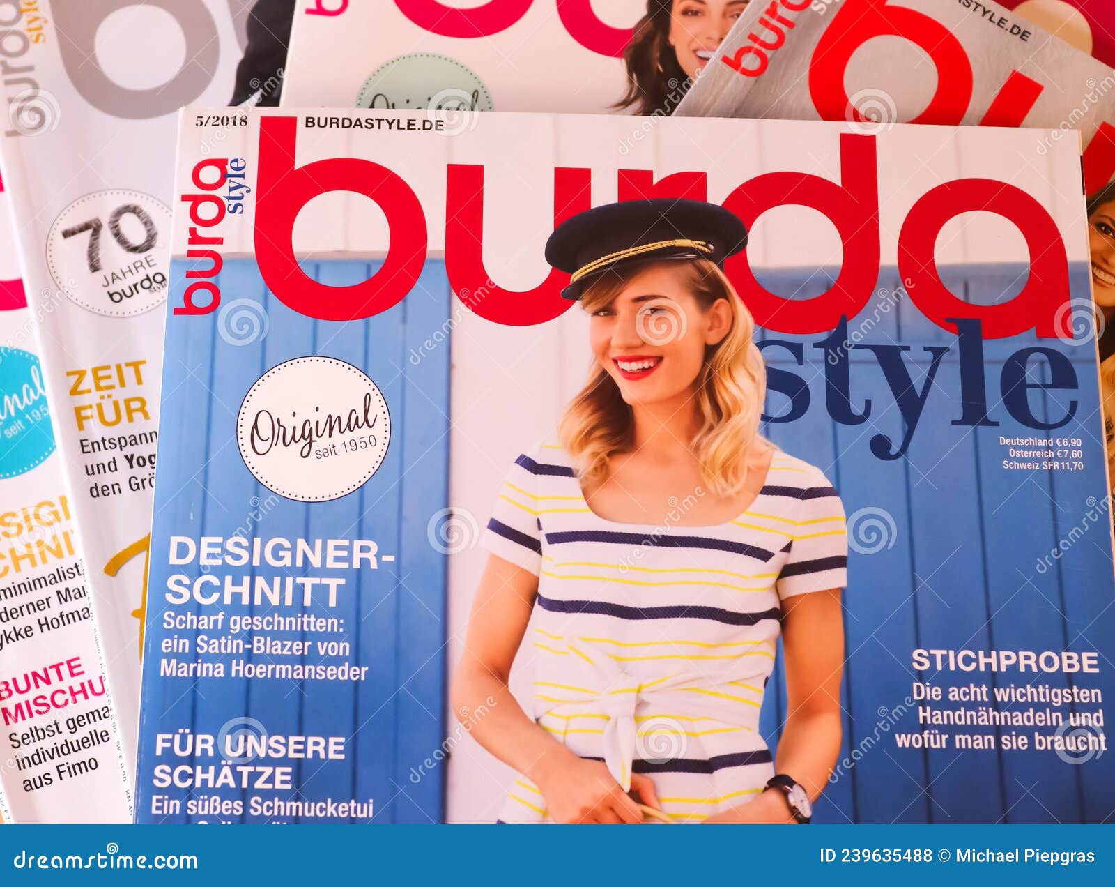 A Stack of Burda Magazines for Handicrafts and Current Fashion Trends ...