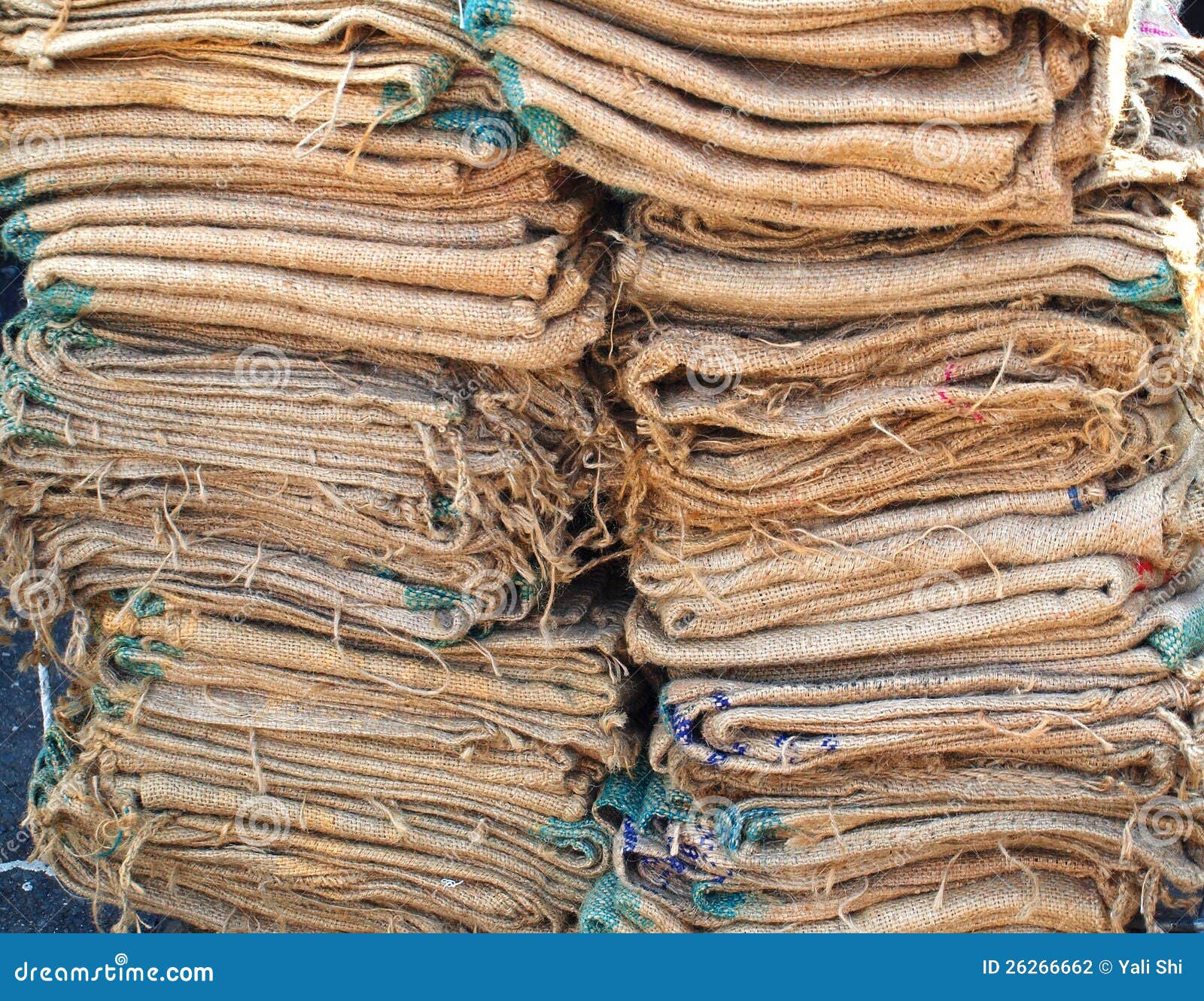 Stack of Burlap Bags stock photo. Image of folded, coarse - 26266662