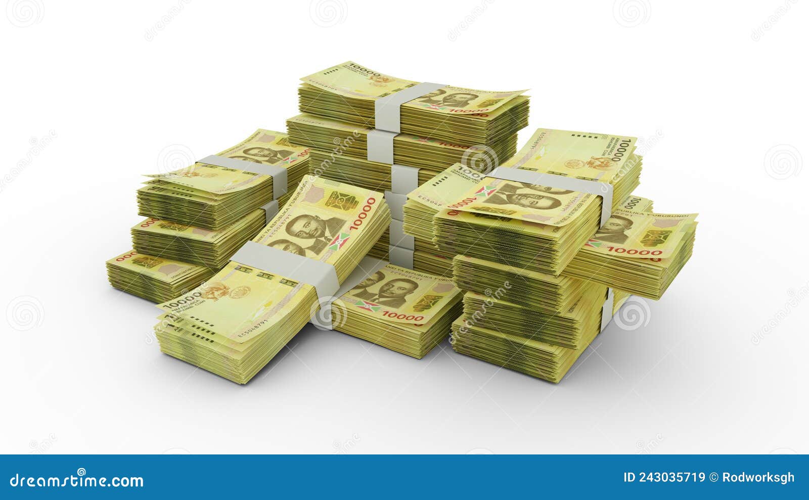 Stack of 10000 Burundian Franc Notes. Bundles of Banknotes Stock ...